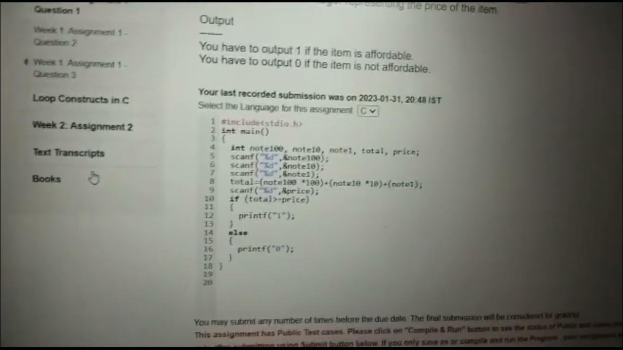 NPTEL introduction to programming in C week 1,assignment 1,question 1,2023 # ...