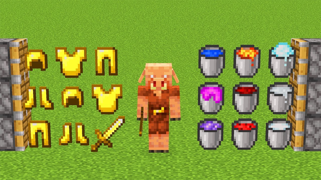 x333 Gold armor and x666 Piglins and all new buckets combined - YouTube