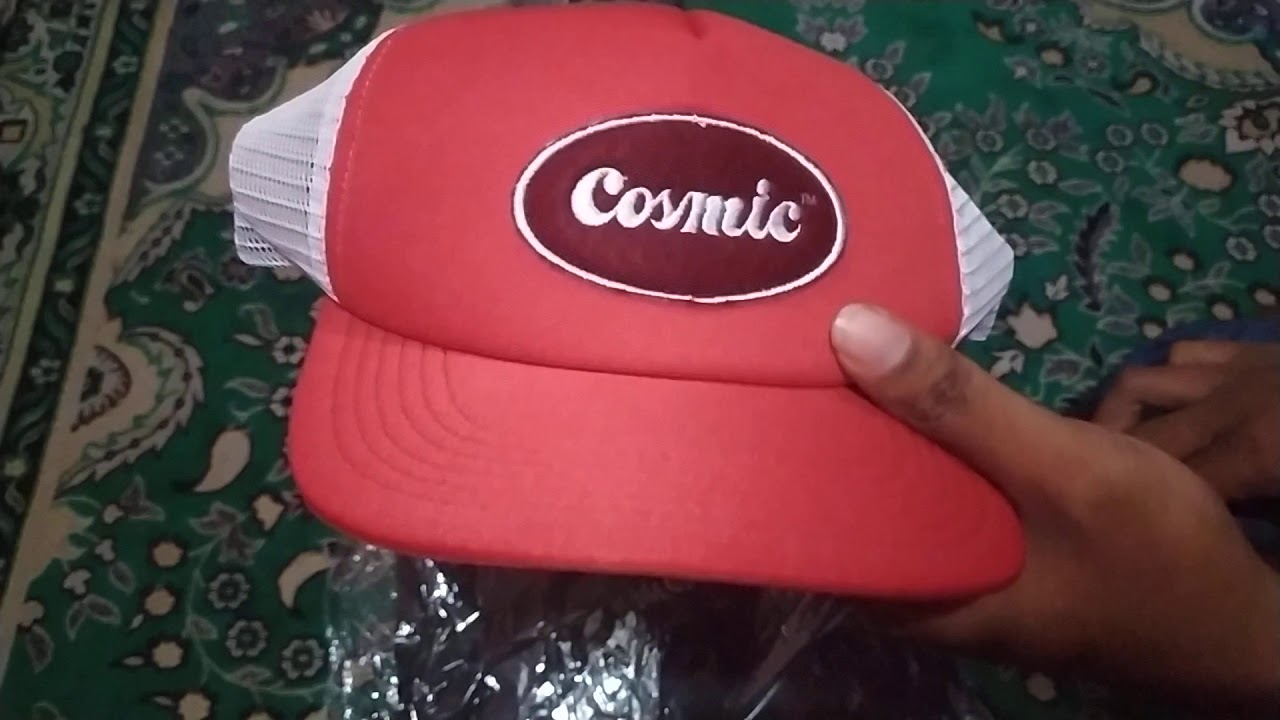 Buka Paket Cosmic Trucker Hat Cervical Trucker Red & Cosmic Jacket ...