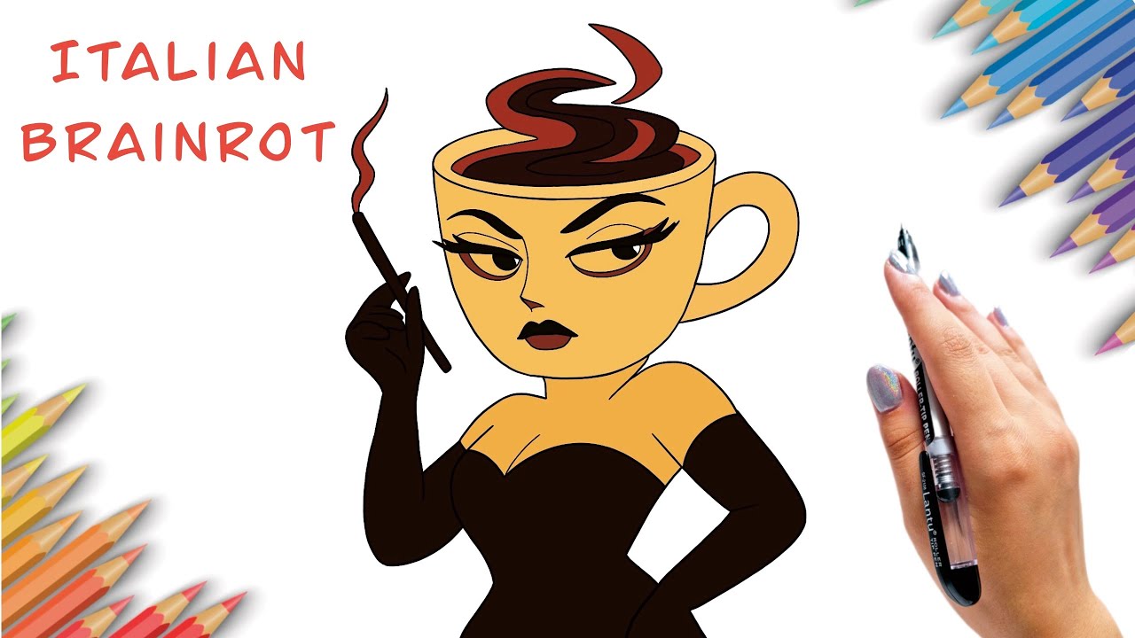 How to draw Espressona Signora Italian Brainrot - Step by step - YouTube