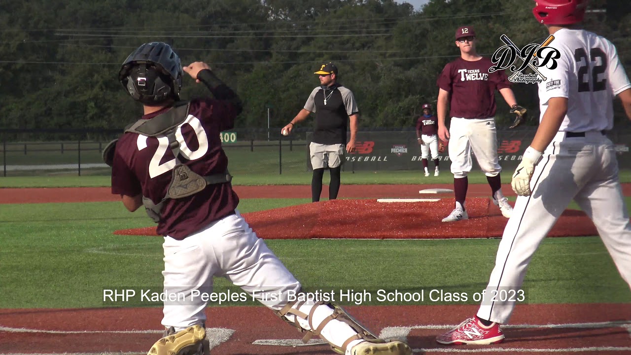 RHP Kaden Peeples First Baptist High School Class of 2023 - YouTube