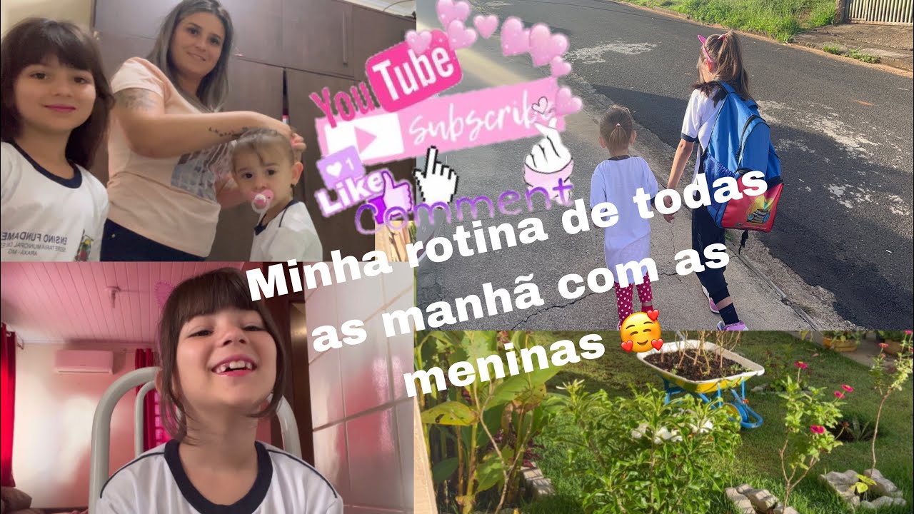 rotina arrumando as meninas pra escola de manhã 💟 - YouTube