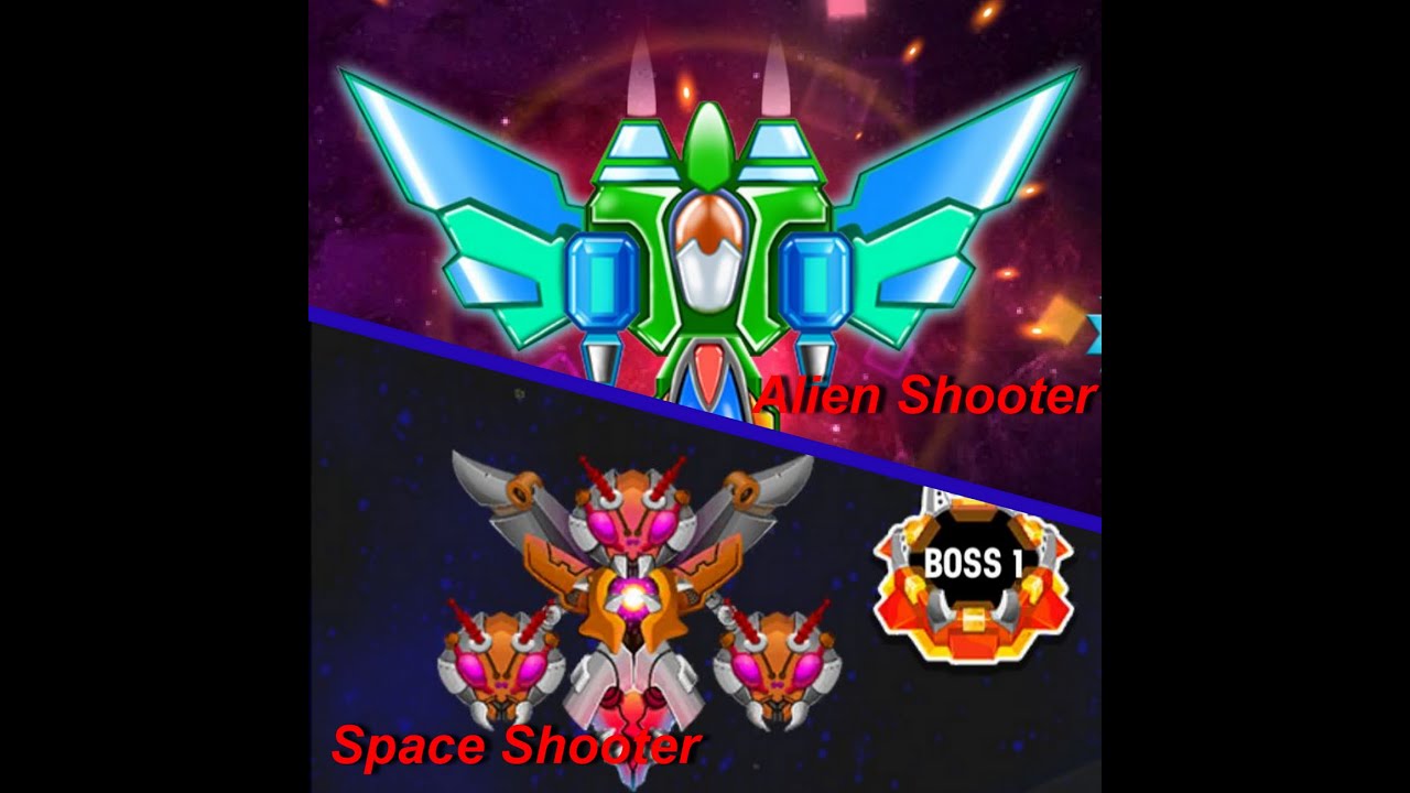 Space Shooter Boss 1 Vs Alien Shooter Boss 1 - YouTube