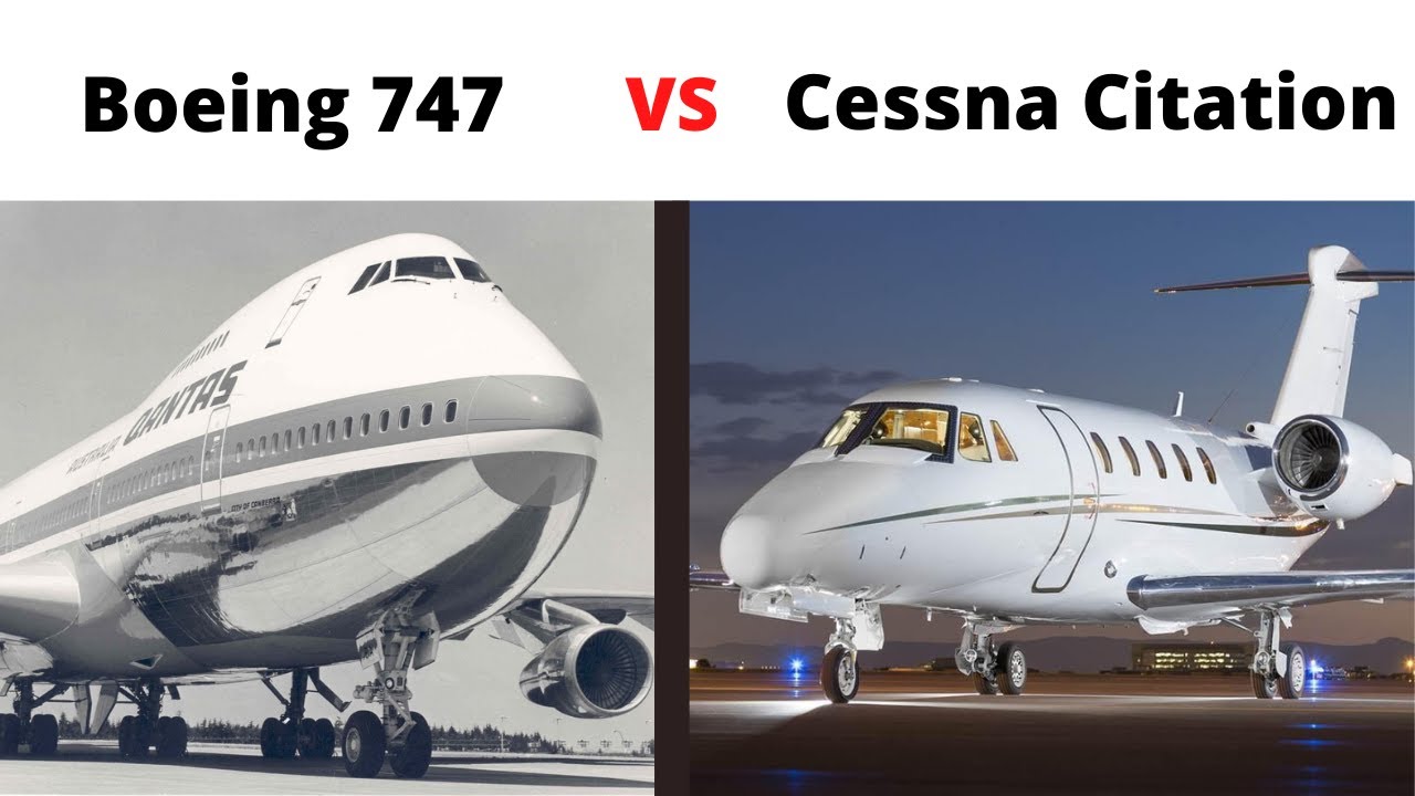 Boeing 747 vs Cessna Citation || 4K View || Plane Spotting - YouTube