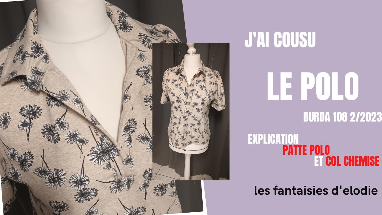 Je couds un polo : #tuto montage col chemise - YouTube