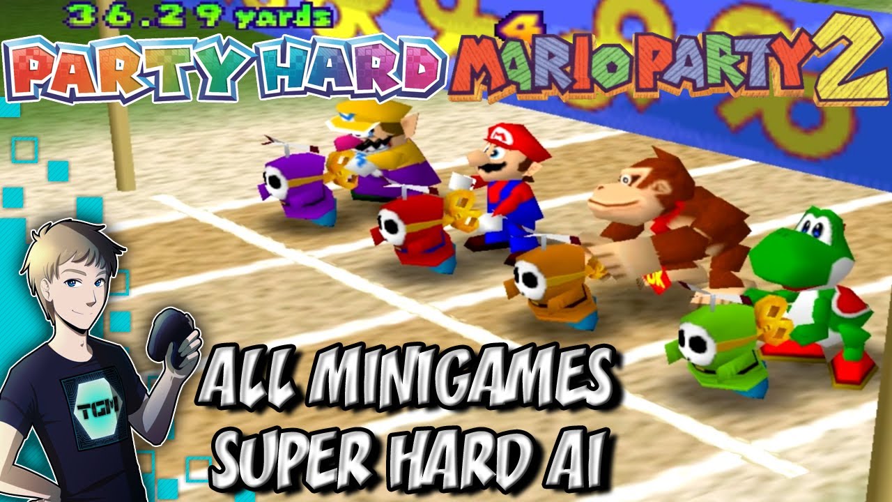 Mario Party 2 - ALL Minigames! Super Hard Difficulty! (Party Hard ...