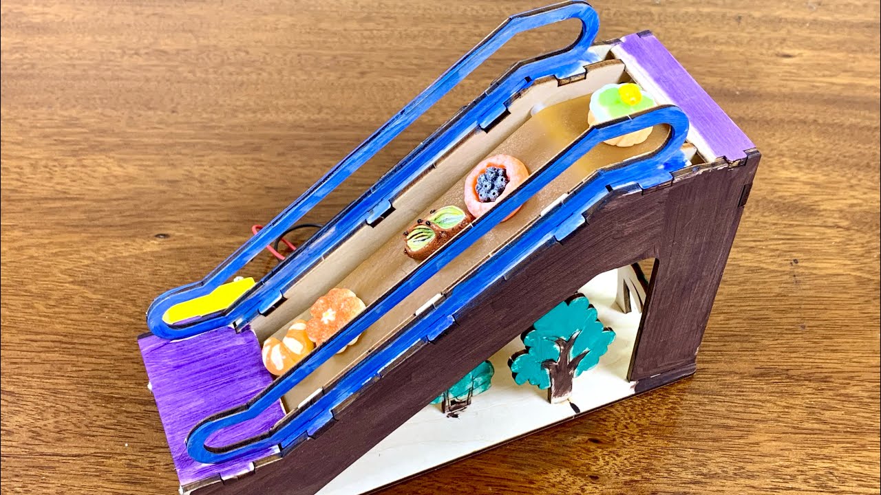 DIY science craft, 3D Wooden Puzzle Invention escalator ...