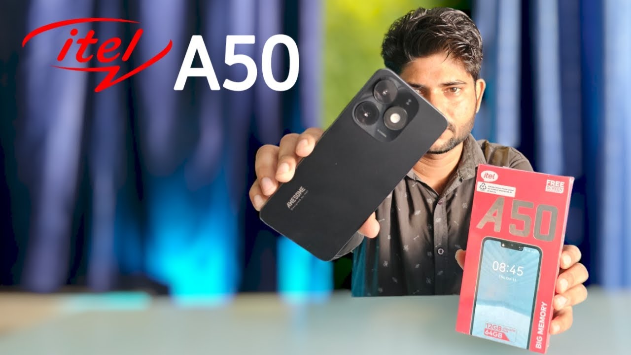 itel A50 4+8=12GB RAM 5000mAh🔋10Watt Charger💥 IPS LCD, 480 nits (peak)🔥 ...
