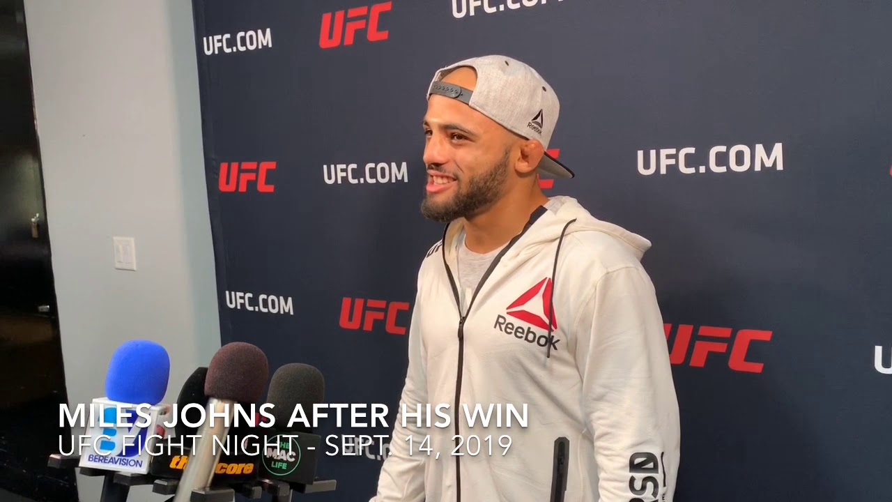 Miles Johns after his win at UFC Fight Night 158 - YouTube