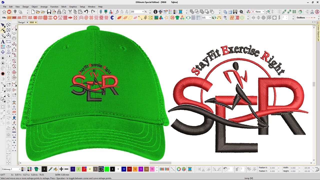 Stayfit Exercise Right Embroidery logo for Cap - YouTube