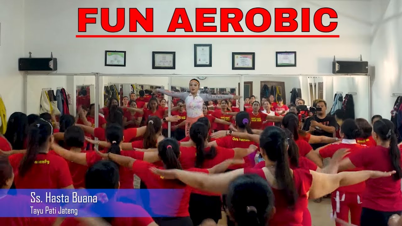 Senam aerobik fun mengecilkan perut paha dan lengan - YouTube