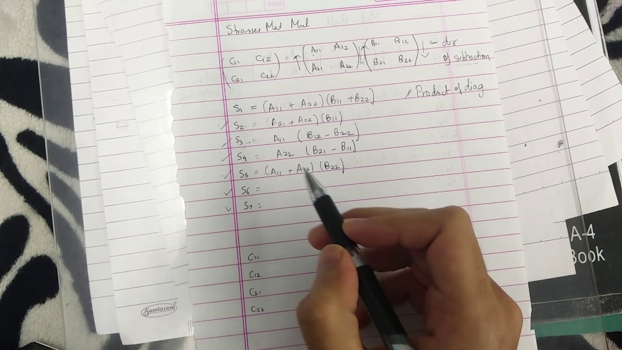 Easy Way To Remember Strassens Matrix Multiplication Youtube