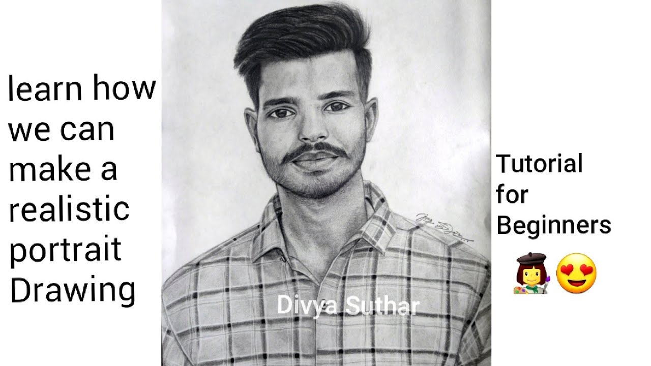 How to Draw portrait Drawing | For beginners | learn portrait drawing ...