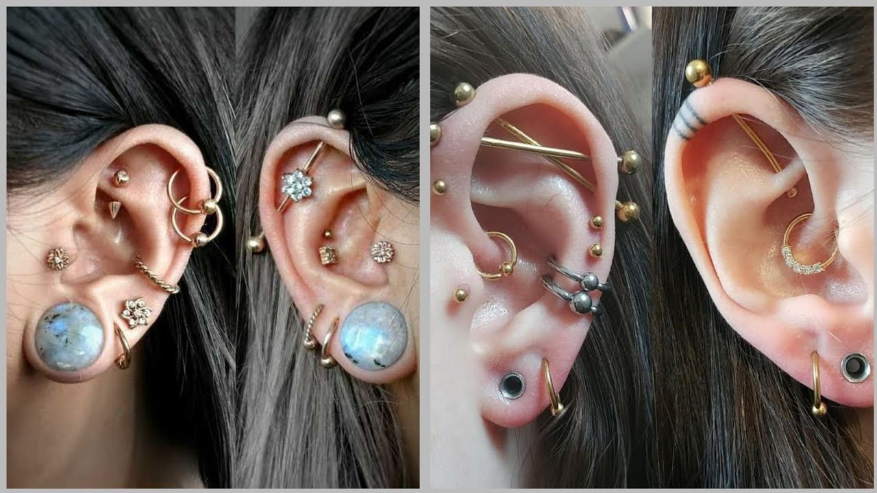 Solid GOLD 18k Ear piercing and Wonderful amazing trending jewellery ...