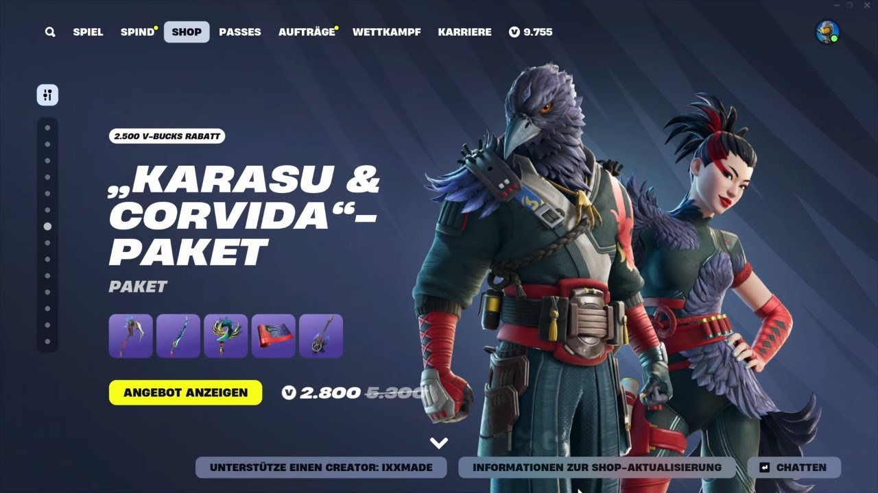 *NEU* Karasu Fortnite Corvida | Karasu & Corvida Paket | Fortnite Item ...