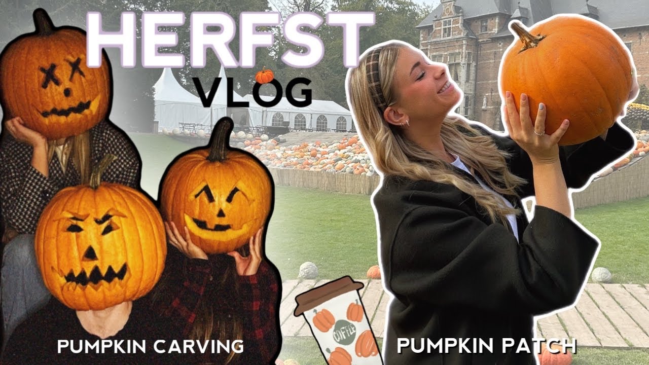 POMPOENEN OP ONS HOOFD🎃 !? Pumpkin patch date, fotoshoot, bakken... Herfst#vlog 🍂 - Stien Edlund ...