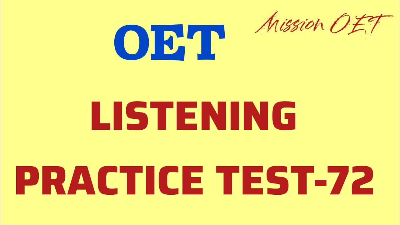 OET LISTENING PRACTICE TEST ONLINE | #oet #oetlistening #oet_exam # ...
