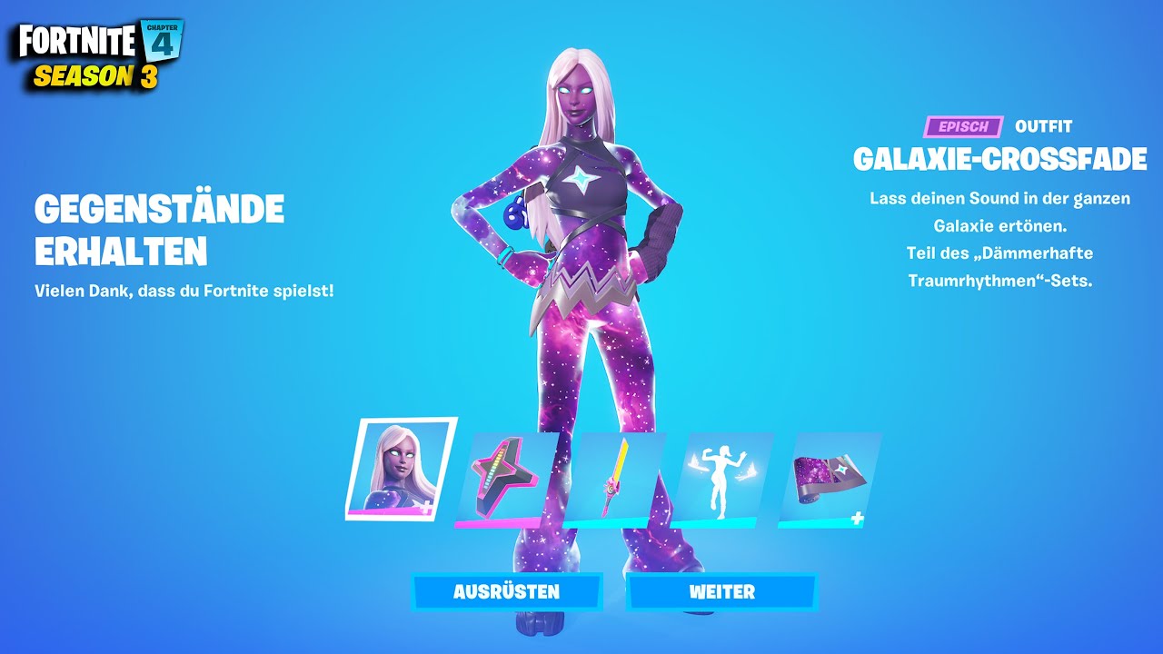 Fortnite Galaxy Skin Cup 4 Spindansicht - Galaxie Crossfade Outfit ...