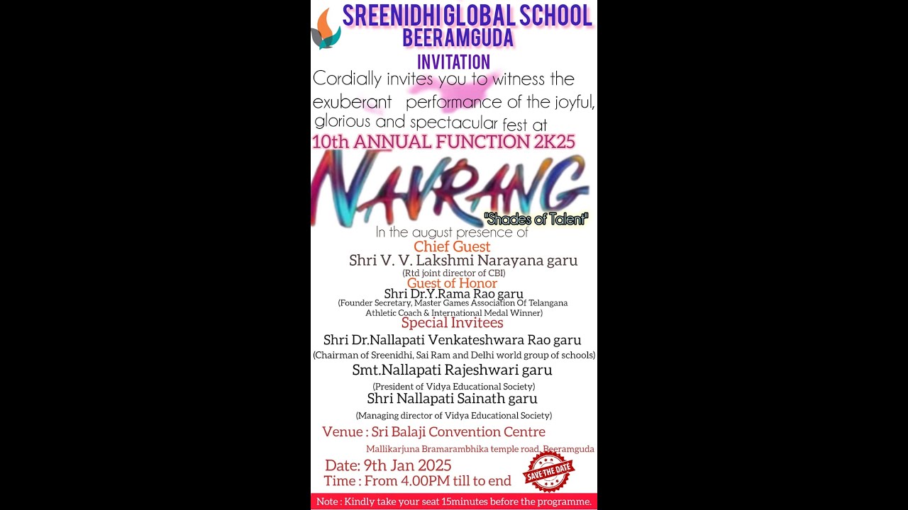 NAVRANG ll SHADES OF TALENT ll 10TH ANNUAL FUNCTION 2K25 ll SREENIDHI ...