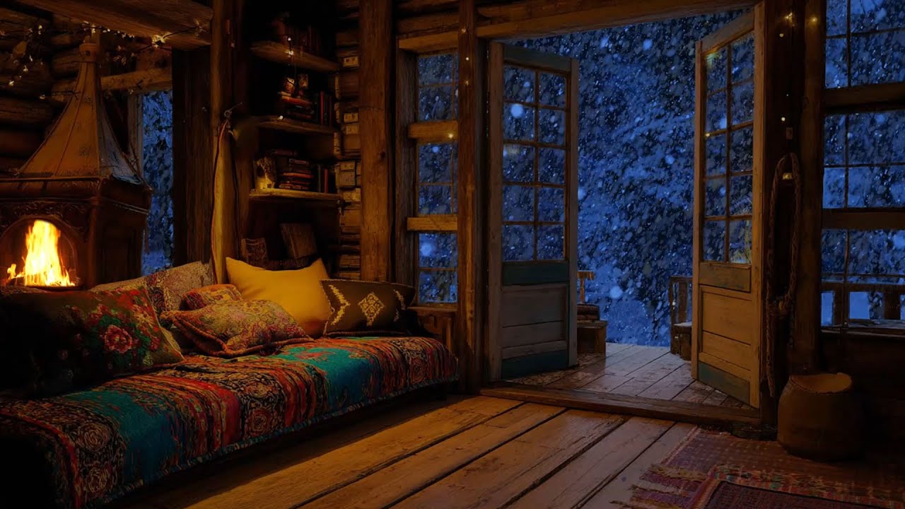 Relaxing Blizzard in a Cozy Winter Hut / Deep Sleep, fall Asleep, from ...