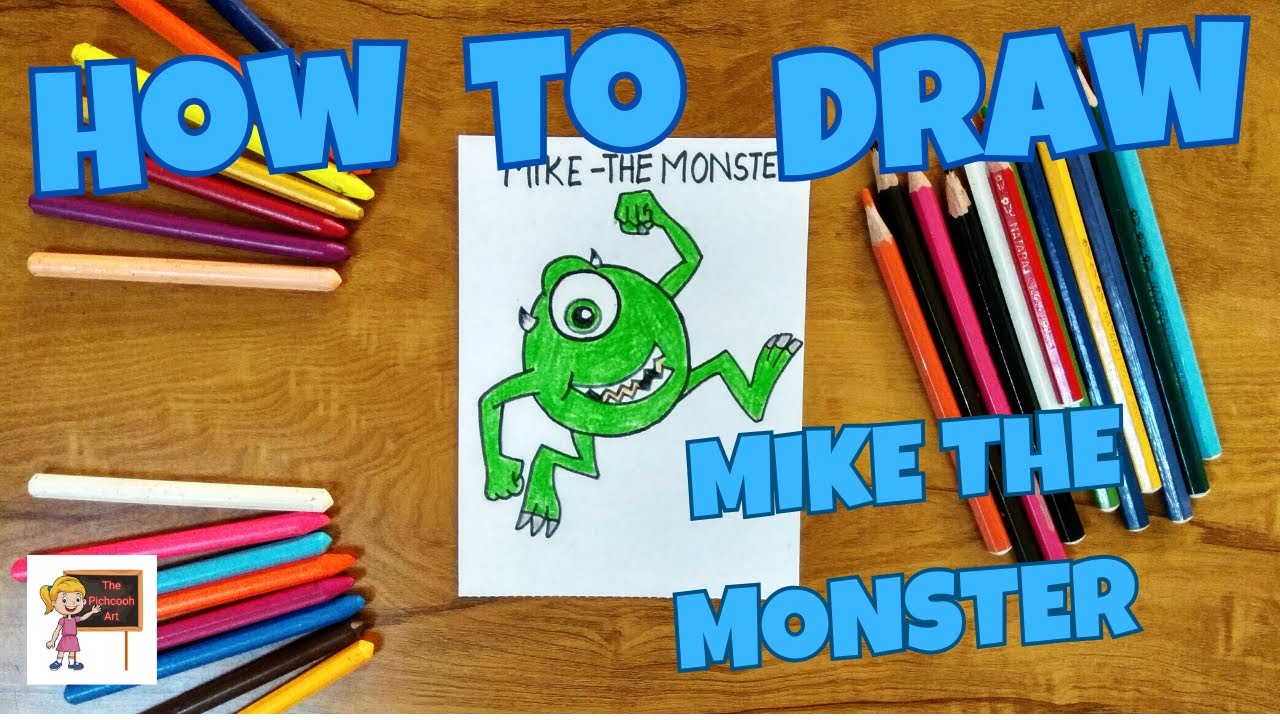 How to draw🖌️a MIKE the monster😈||easy for kids☺️||step by step ...