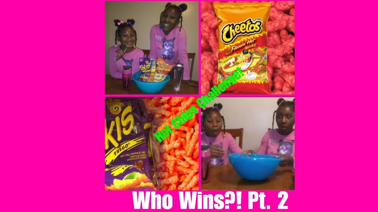 Hot Chips Challenge! Flaming Hot Cheetos and Takis Challenge! Who Wins ...
