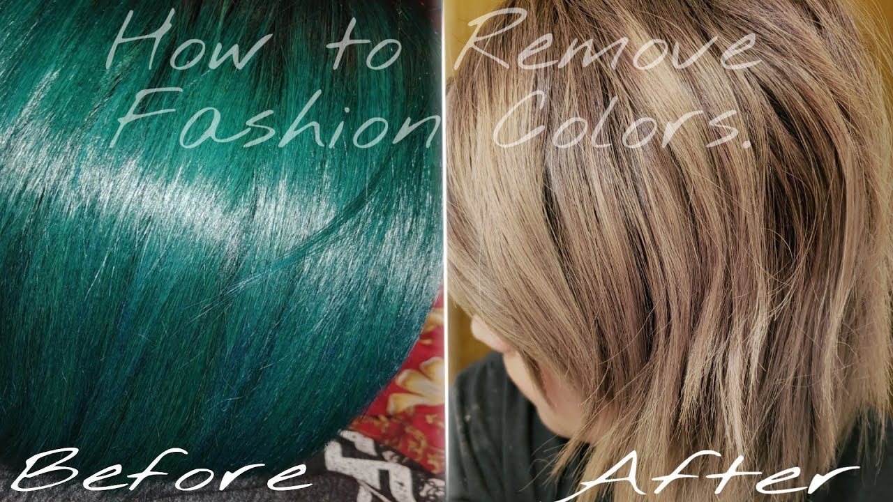How to remove fashion colors and go dark blonde (no bleach) - YouTube