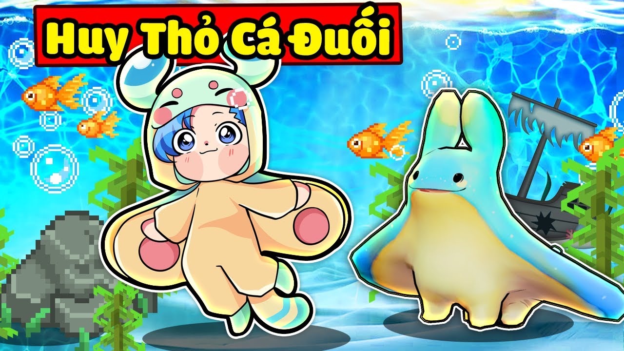 SINH TỐ BẤT NGỜ KHI HUY NOOB LÀ THỎ CÁ ĐUỐI TRONG MINECRAFT*HUY NOOB 1 ...