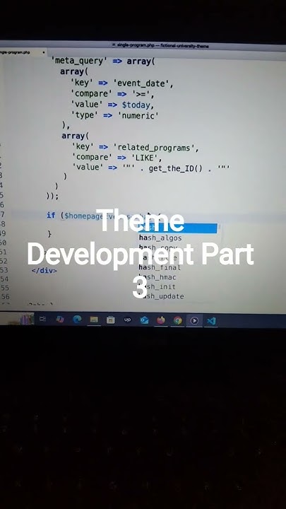 Theme Development part 3#coding #python #codinglife #php #progrqmming - YouTube