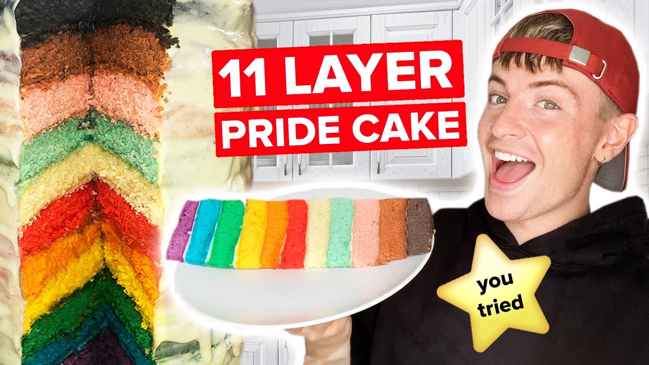 I Made An 11 Layer Pride Cake - YouTube