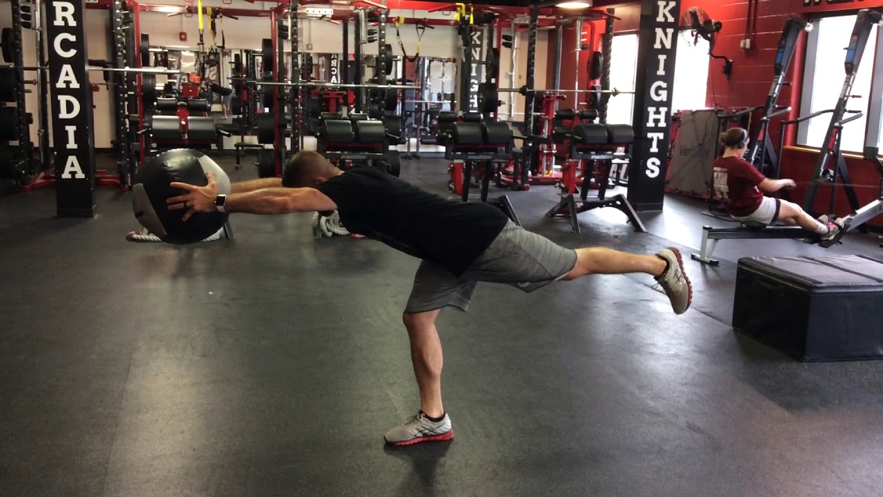 Med Ball Single Leg RDL w/ OH Reach - YouTube