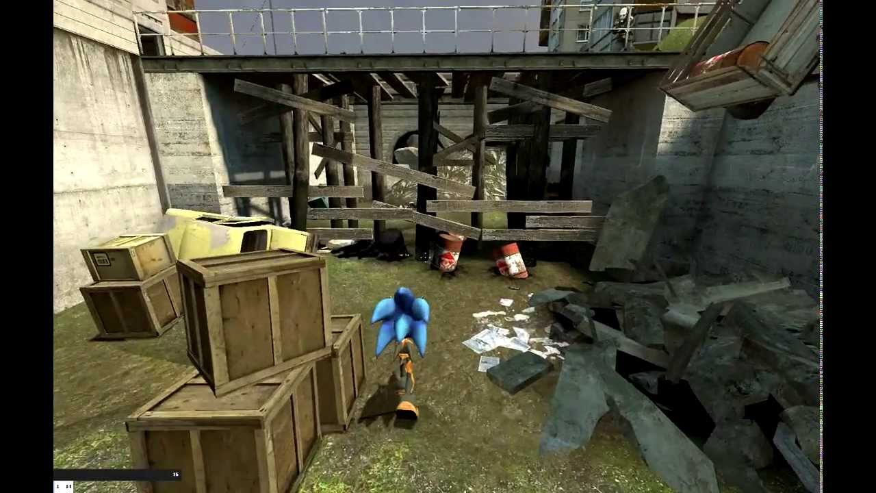 Sonic in HL2 (Third Person Camera Gameplay) - YouTube