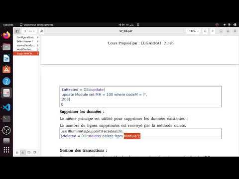 Laravel 10 - V44 : opérations CRUD / BD Mysql (cours) - YouTube