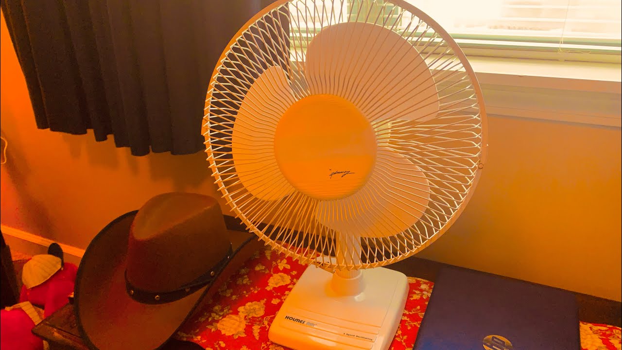 1988 Holmes air 12” oscillating Table fan - YouTube