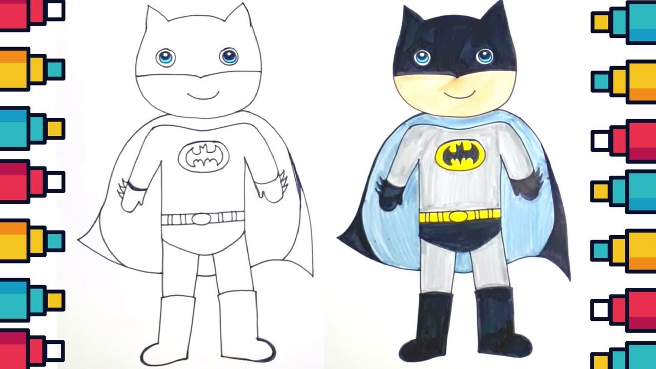 How to Draw Batman Step by Step Slowly for Kids and Beginners - YouTube