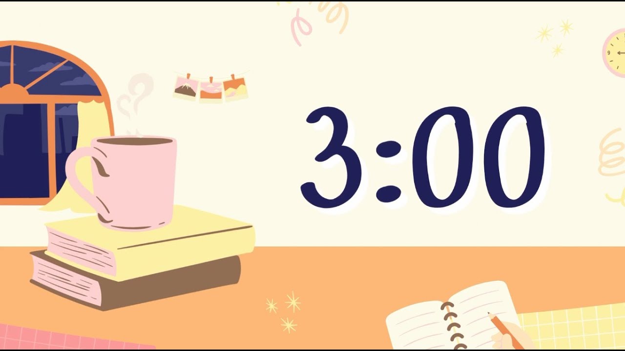 3 Minute Classroom Timer with Chill Lofi and Chime ♡ *。 - YouTube