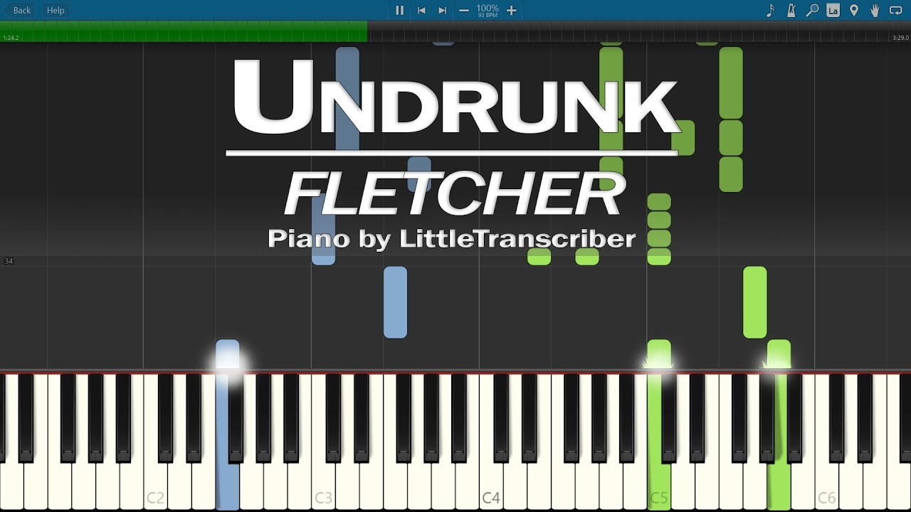 FLETCHER - Undrunk (Piano Cover) Synthesia Tutorial by ...