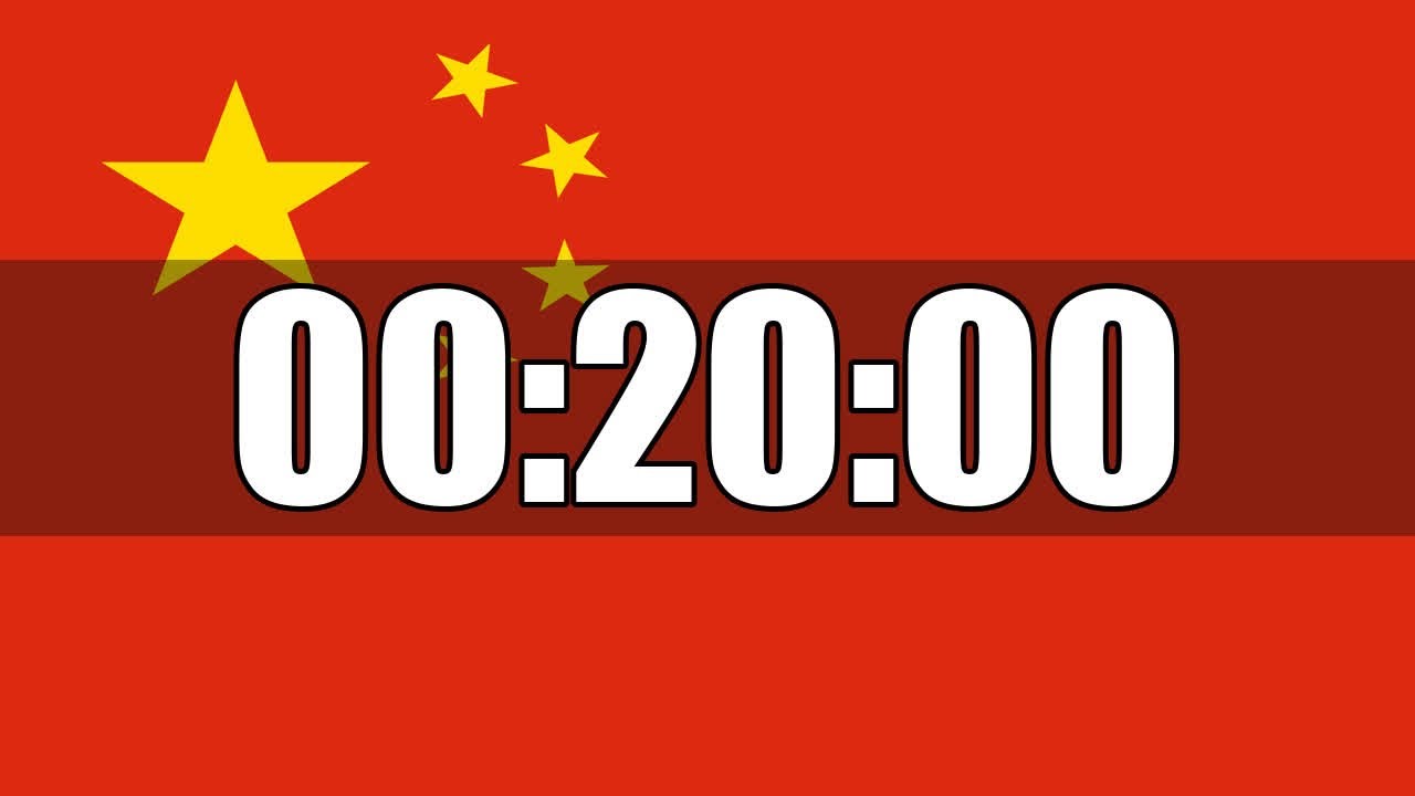 20 Minutes Countdown Timer Curated on China Flag Ultra Focus In HD Tik ...
