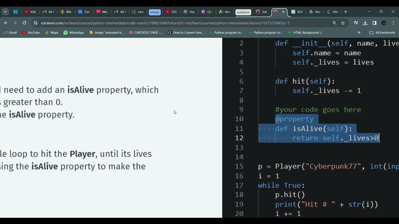 23 Properties Python Intermediate Sololearn Youtube