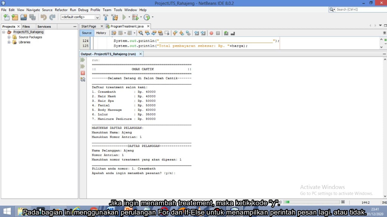 UTS PEMROGRAMAN JAVA - RAHAJENG PUSPITA SARI - YouTube