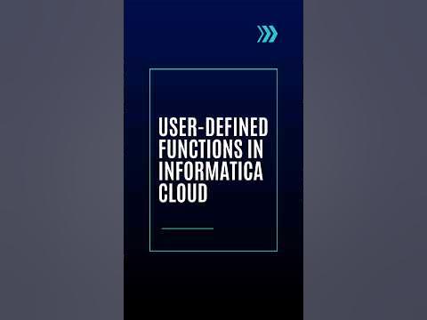 User-Defined Functions in Informatica Cloud #ThinkETL #Informatica # ...