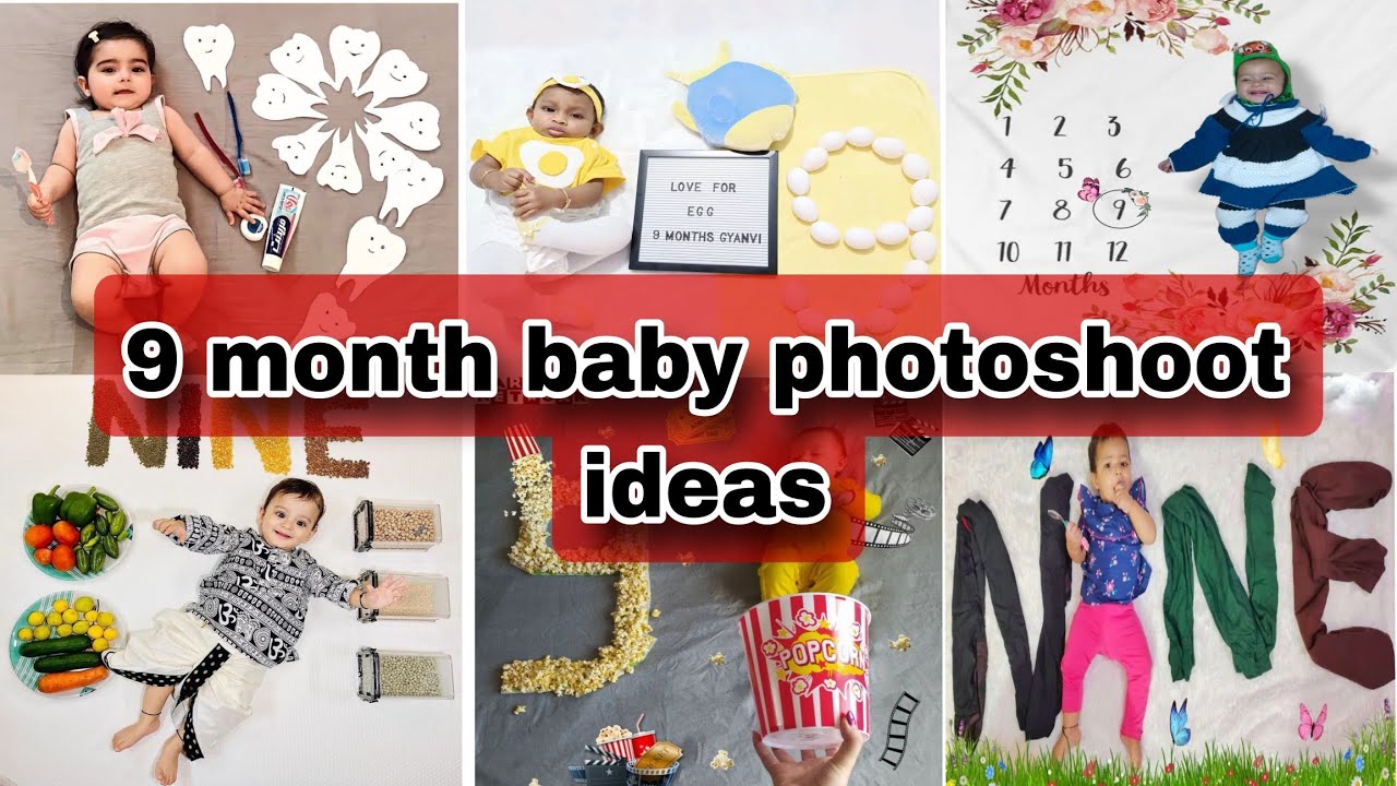 latest 9 month baby photoshoot ideas । diy baby photoshoot ideas। 9 ...