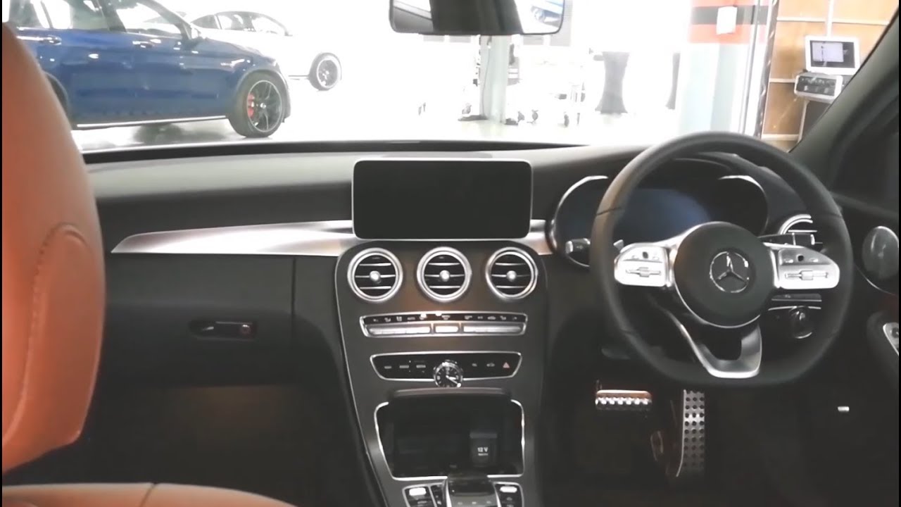 Mercedes Benz C 300 AMG Line 2019 Interior Red Leather Seats - YouTube