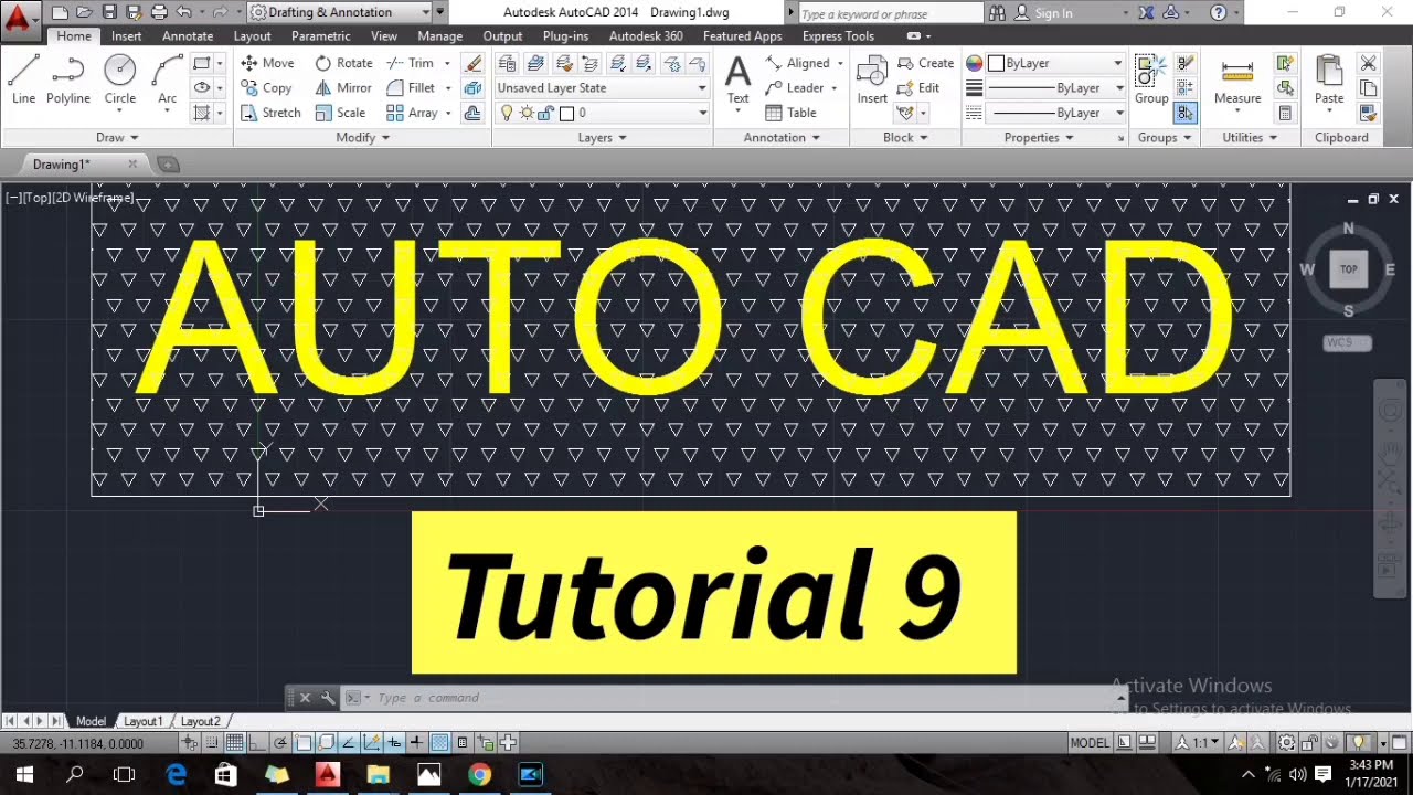 AutoCAD Tutorial 9 | Move, with direction, Distance - YouTube