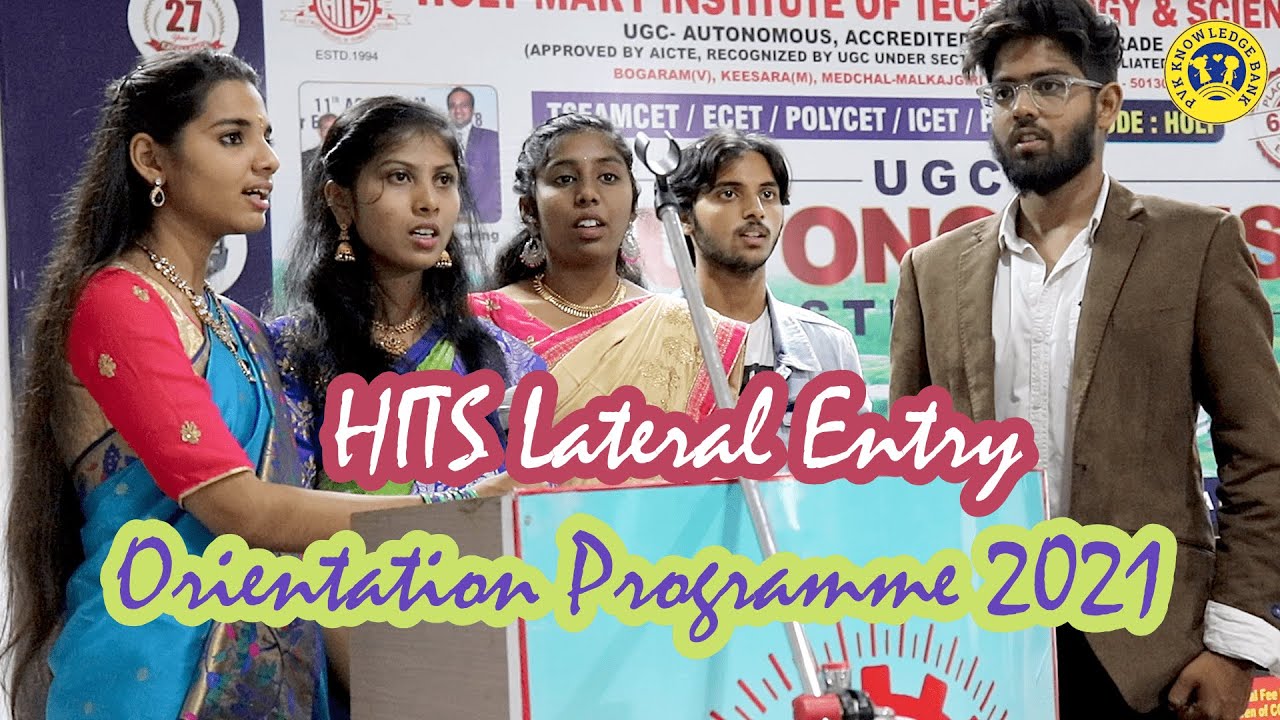 HITS Lateral Entry Students' Orientation Programme 2021 | HITS College | Holy Mary College ...