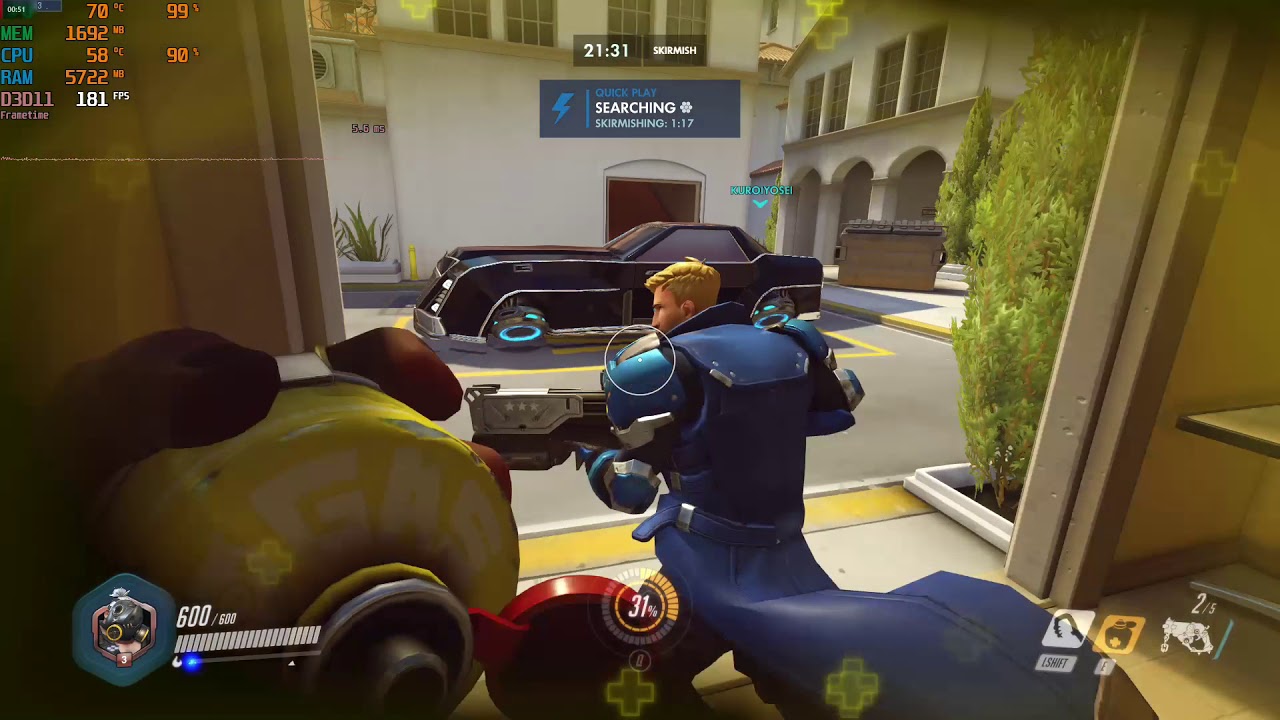 Overwatch performance i5 2400 RX570 4GB High settings - YouTube