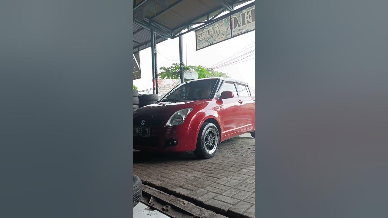 Suzuki Swift pakai velg R15 Enkei RPF1 F-2 Gunmet Mirror lips lebar 7 ET 41 Ban Forceum Sport ...