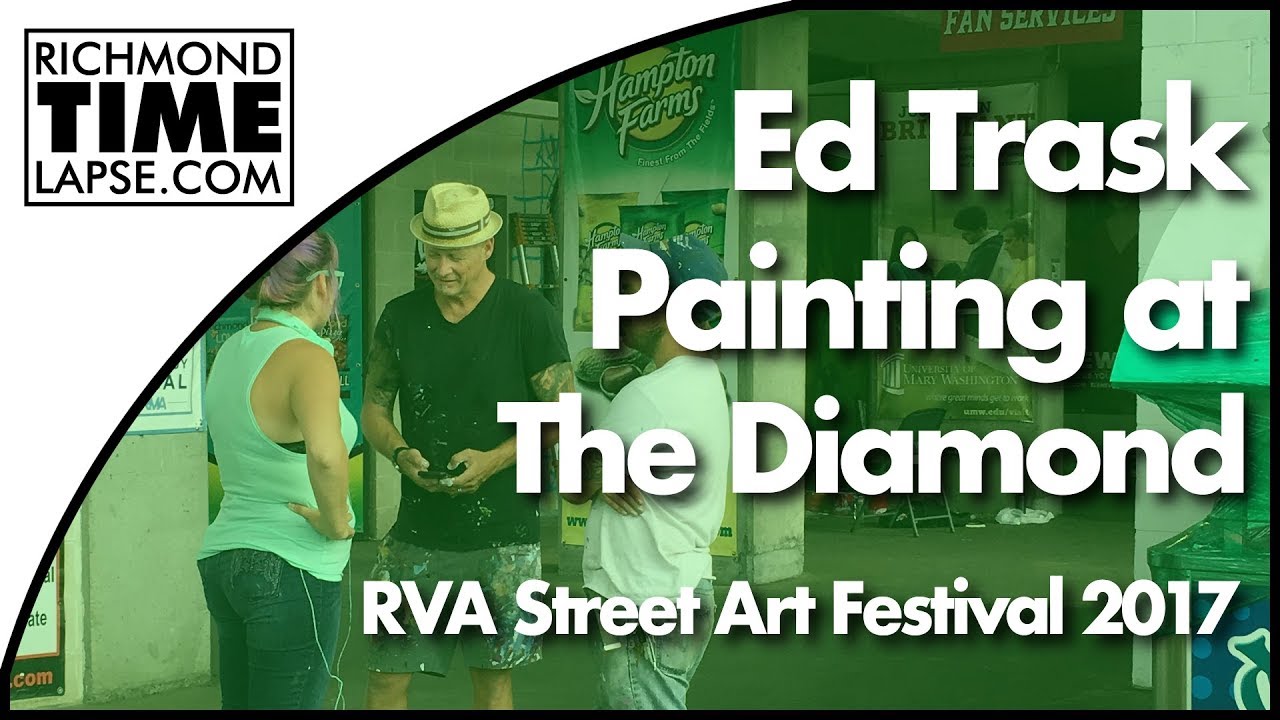 Ed Trask painting at the Diamond for the 2017 RVA Street Art Festival ...