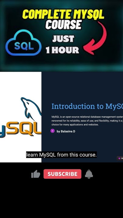 Complete MySQL tutorial for beginners 2025 | Learn MySQL Fast || #freetech #shorts - YouTube