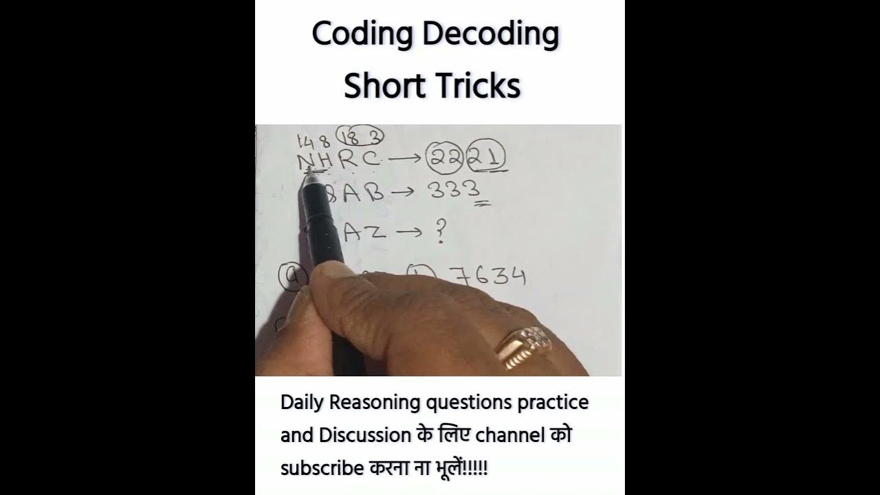 Coding Decoding Reasoning Questions Practice Short Tricks Shorts Youtube